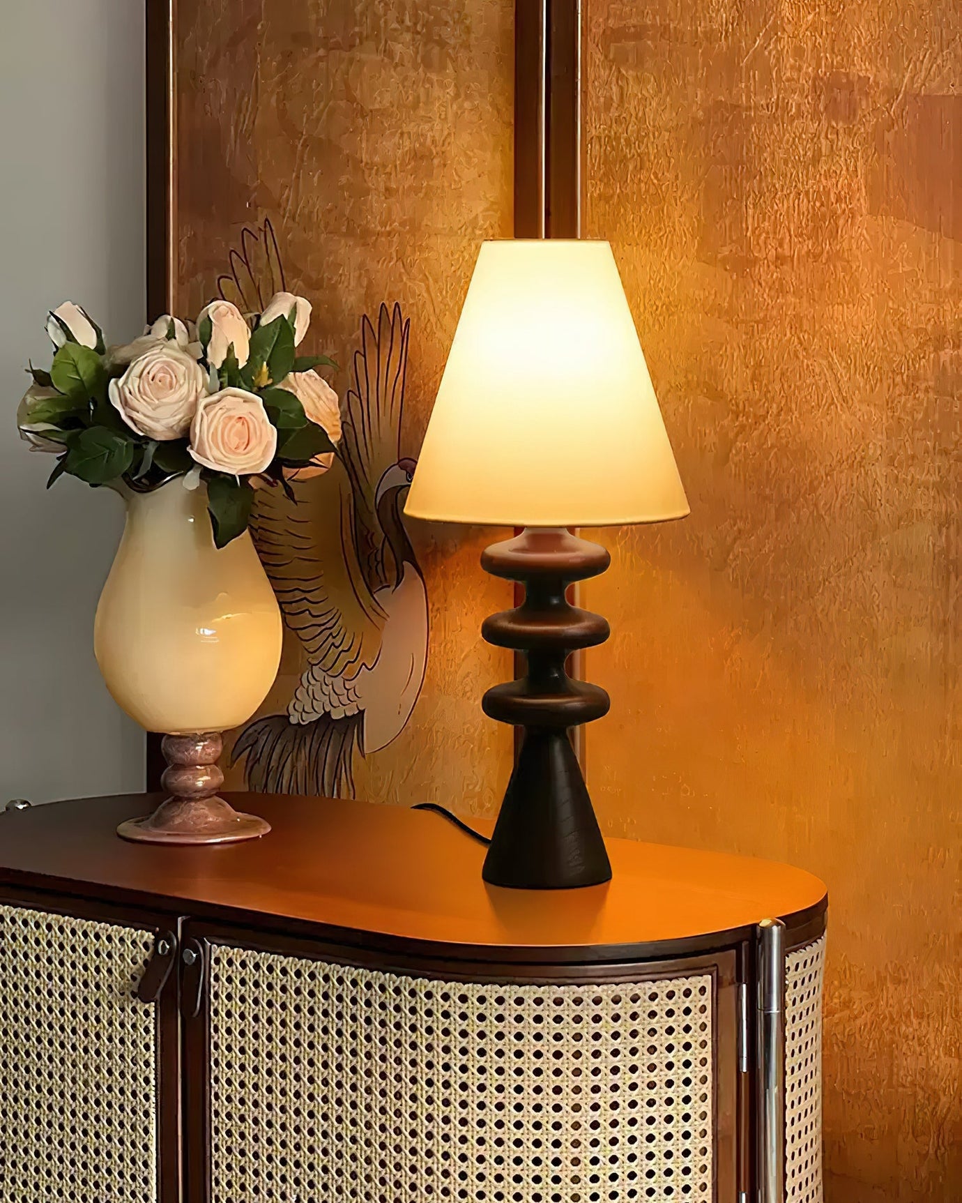 LUUGAA Ripple Wood natural dynamic water ripple table lamp, unique ...