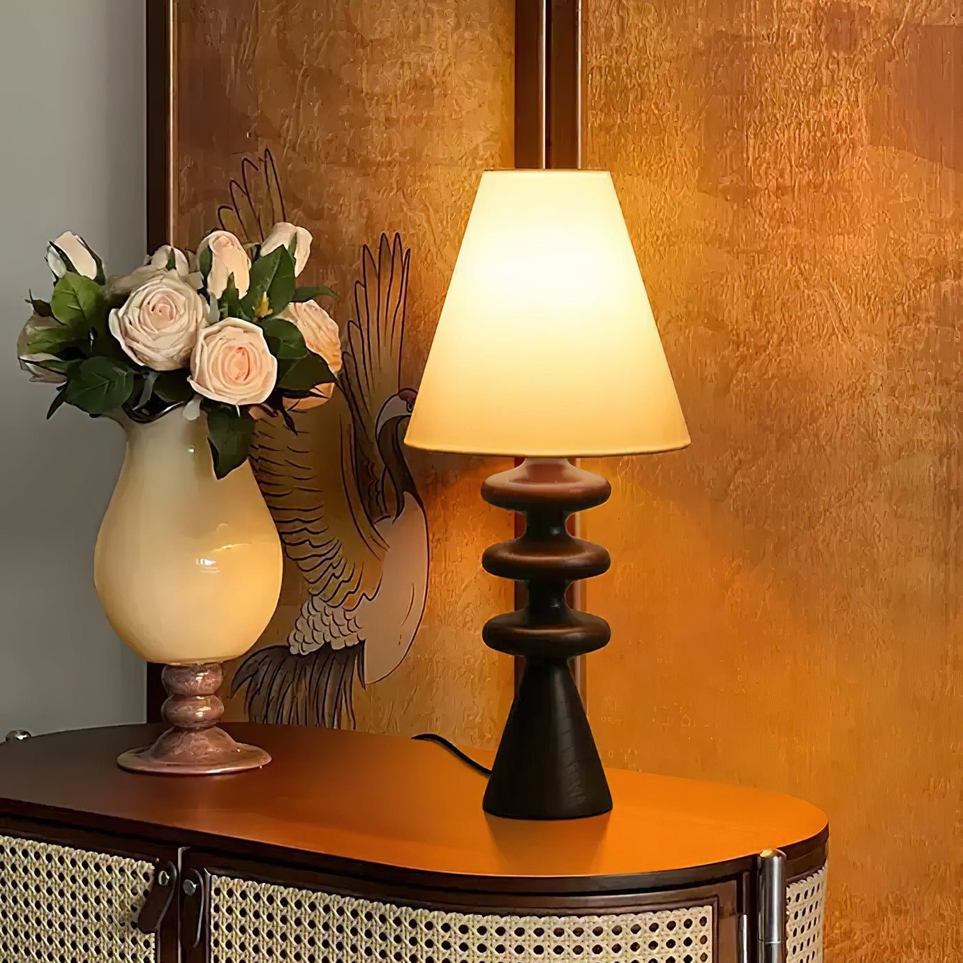LUUGAA Ripple Wood natural dynamic water ripple table lamp, unique ...